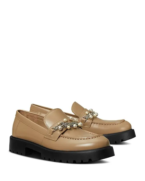 Tory Burch Embellished Classic Loafers - Dark Elk