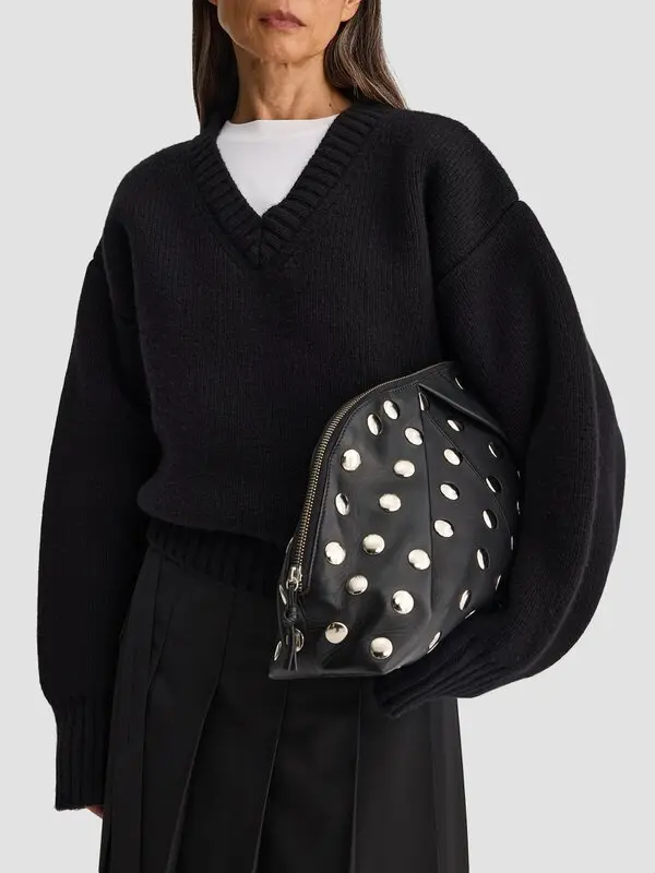 RÓHE Compact-knit Wool V-neck Sweater