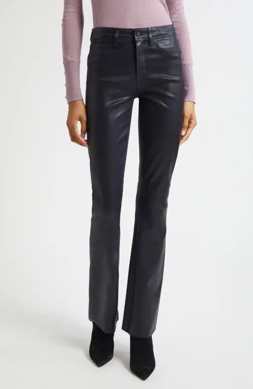 L'Agence Ruth Coated Straight-leg Jeans - Metro Coated