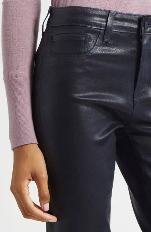 L'Agence Ruth Coated Straight-leg Jeans - Metro Coated