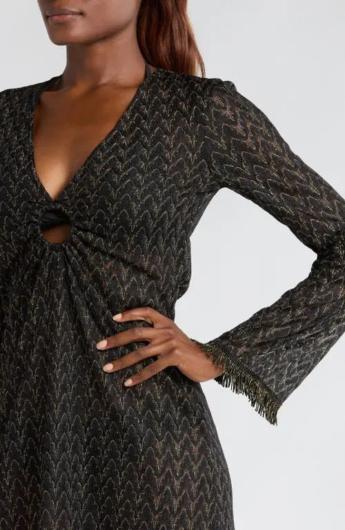 black and gold zig zag dress Dress Zig Zag Black-Gold – K & I main image 1