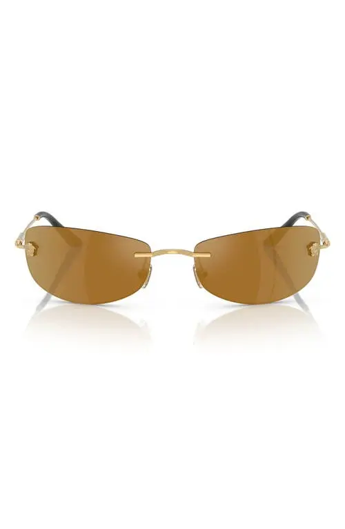 Versace 60mm Rectangle Sunglasses - Gold