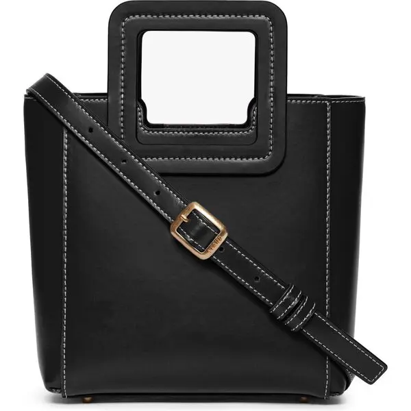 Staud Mini Shirley Leather Satchel - Black