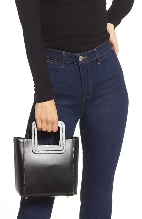 Staud Mini Shirley Leather Satchel - Black