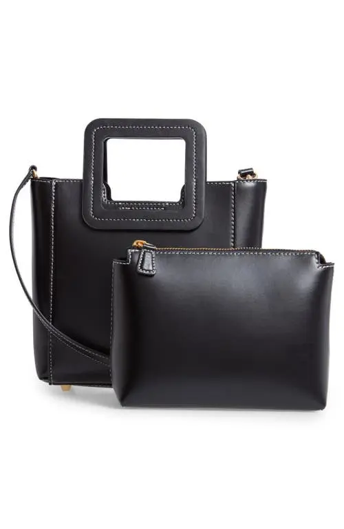 Staud Mini Shirley Leather Satchel - Black