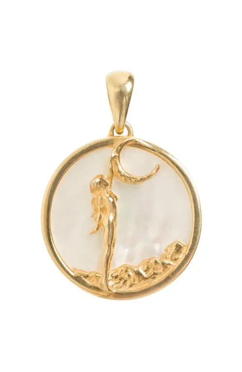 FREYA ROSE Zodiac Pendant In 18ct Gold Plated Sterling Silver With Mother Of Pearl - Virgo