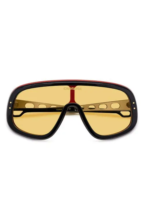 Carrera Eyewear Flaglab 17 99mm Shield Sunglasses - Black Red/ Yellow