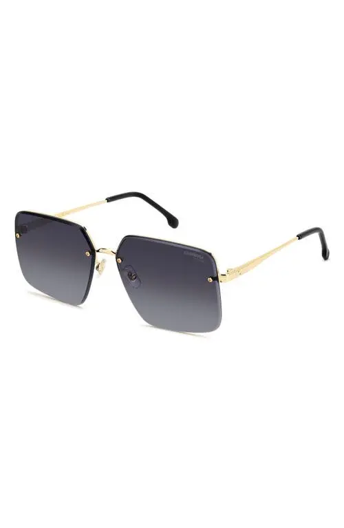 Carrera Eyewear 61mm Rimless Rectangle Sunglasses - Gold Black/ Dark Grey