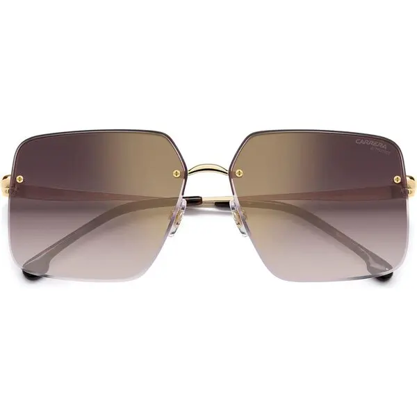 Carrera Eyewear 61mm Rimless Rectangle Sunglasses - Gold/ Gold Havana