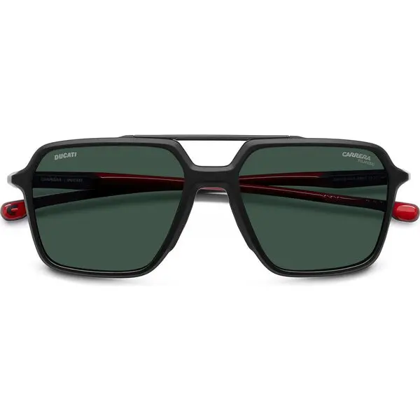 Carrera Eyewear X Ducati Rectangular Aviator Sunglasses - Matteblack/ Green Polar