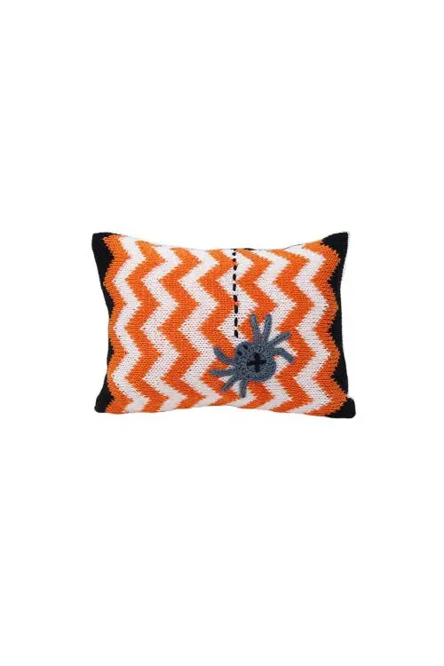 MELANGE COLLECTION Halloween Spider Mini Pillow - Orange And Black