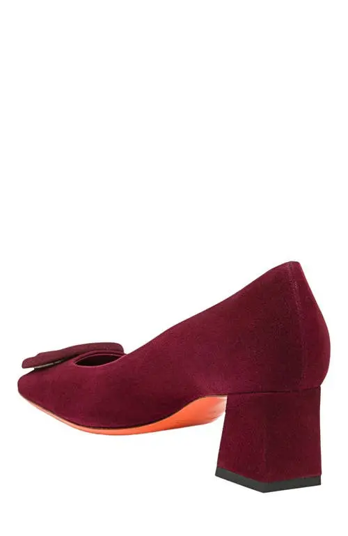 Santoni Suede Low-heel Pumps - Burgundy