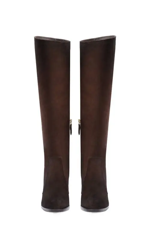Santoni Suede High-heel Boots - Brown