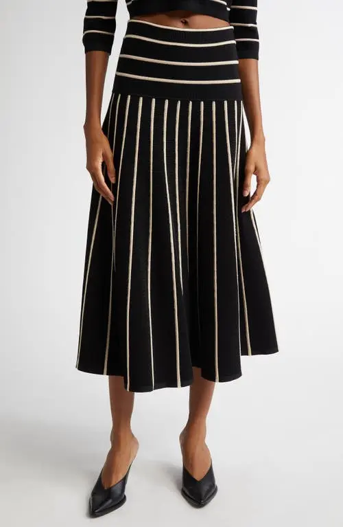 Zimmermann Crush Stripe Midi Skirt