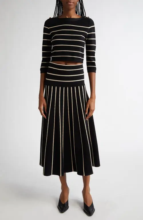 Zimmermann Crush Stripe Midi Skirt