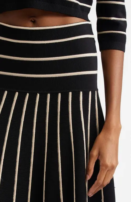 Zimmermann Crush Stripe Midi Skirt