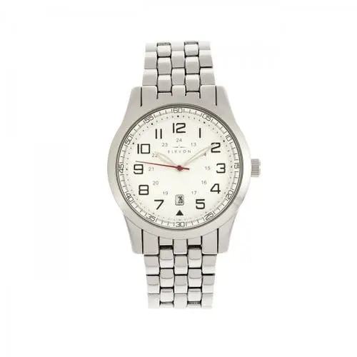 ELEVON Garrison Bracelet Watch With Date - Silver/white