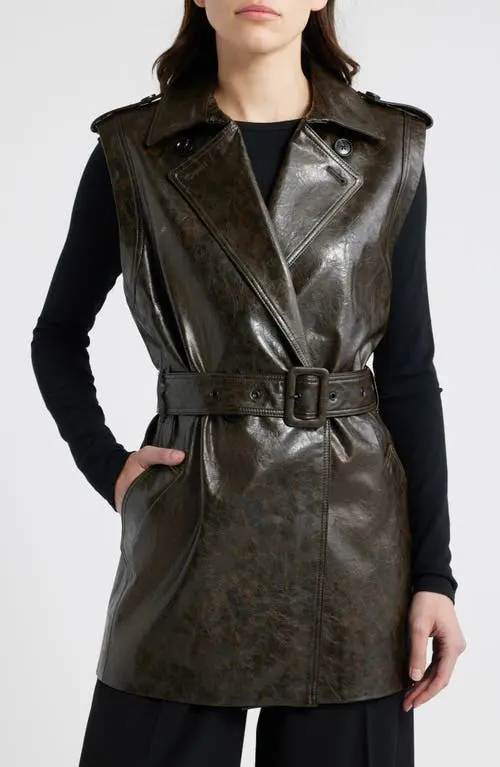 Kobi Halperin Belted Faux Leather Vest