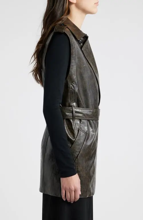 Kobi Halperin Belted Faux Leather Vest