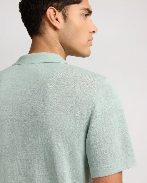 Onia Linen Sweater Polo - Washed Olive
