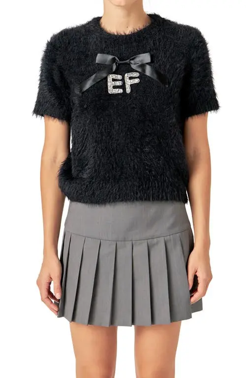 English Factory Rhinestone Logo Sweater