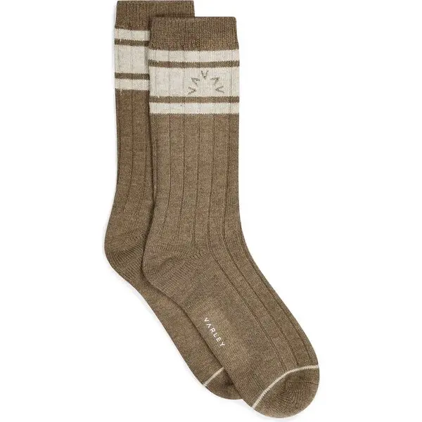 Varley Malissa Wide Rib Crew Socks - Mink Taupe Marl