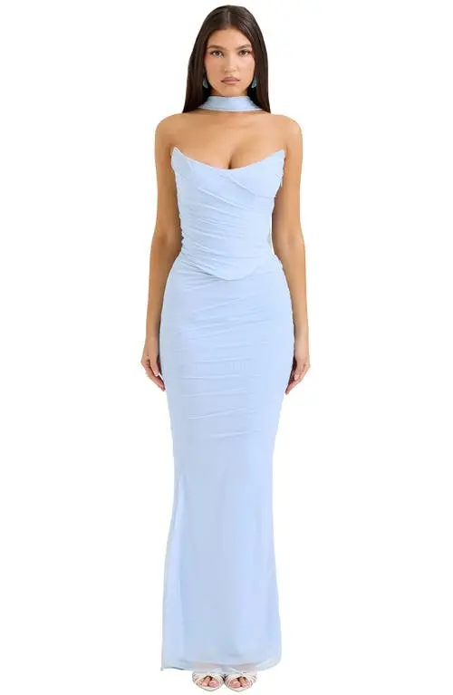 House Of Cb Cassidy Ruched Maxi Skirt - Skyride
