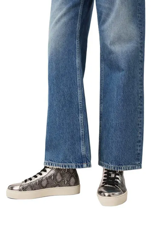 ALLSAINTS Tana Metallic High-top Sneakers - Silver/black