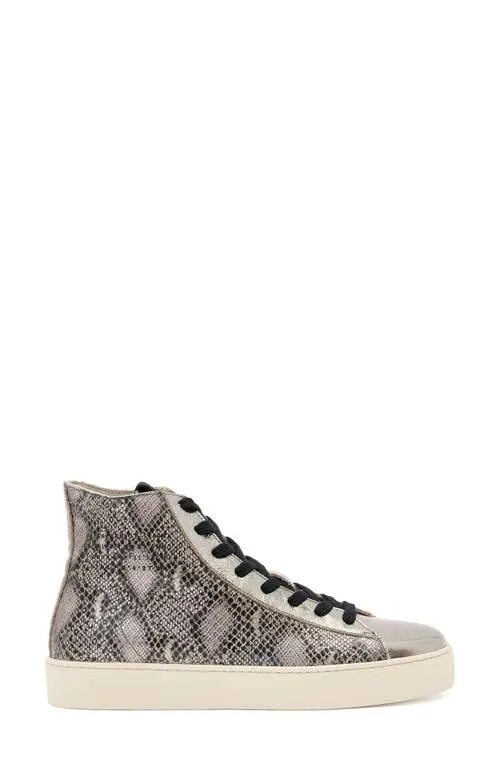 ALLSAINTS Tana Metallic High-top Sneakers - Silver/black