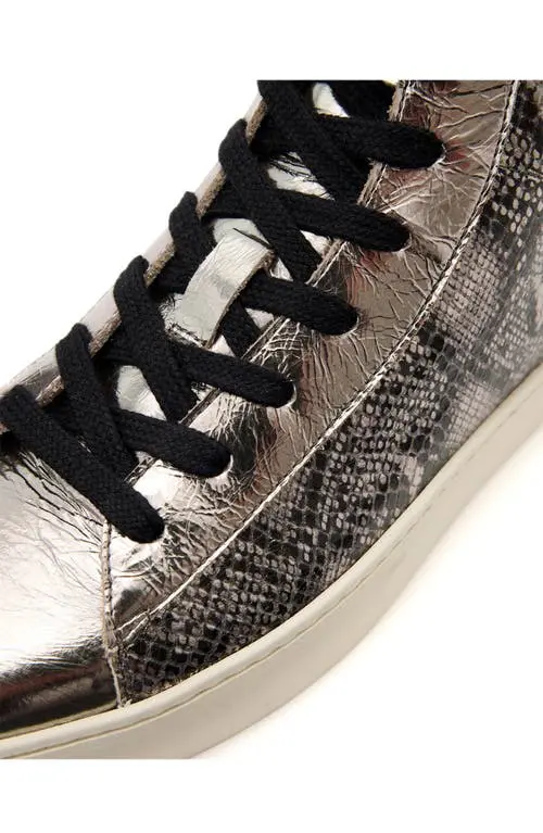 ALLSAINTS Tana Metallic High-top Sneakers - Silver/black