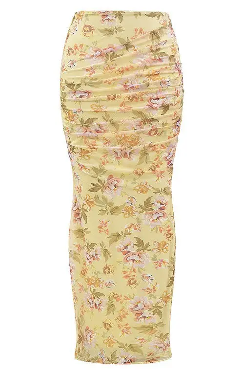 House Of Cb Cassidy Floral Print Maxi Skirt - Sun Bleached