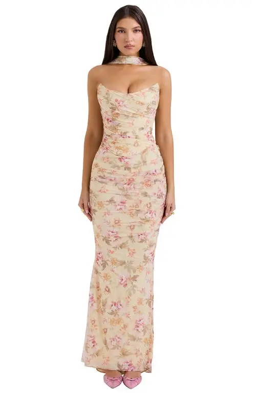 House Of Cb Cassidy Floral Print Maxi Skirt - Sun Bleached