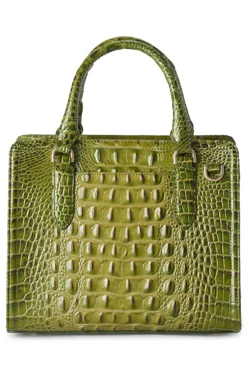 Brahmin Cami Croc Embossed Leather Satchel - Olive