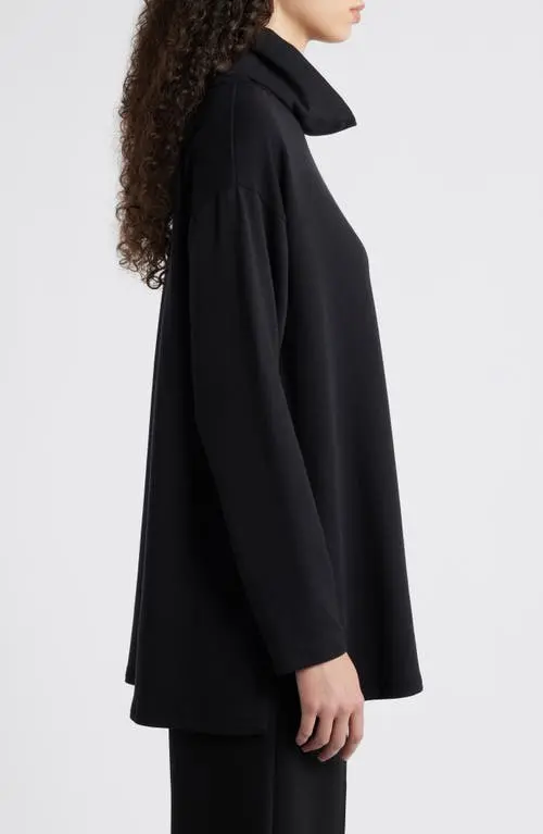 Eileen Fisher Cowl Neck Knit Top - Black