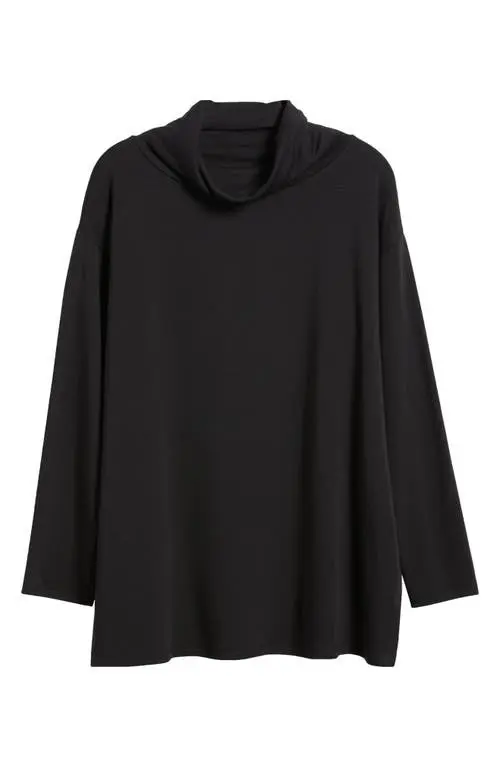 Eileen Fisher Cowl Neck Knit Top - Black