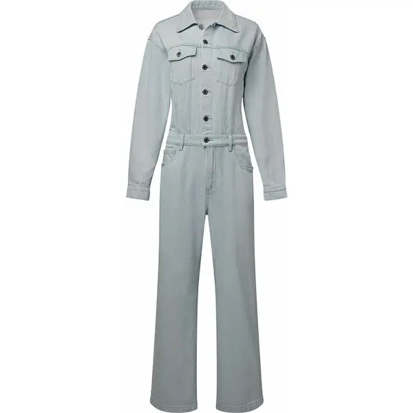 WeWoreWhat Relaxed Denim Jumpsuit - Super Light