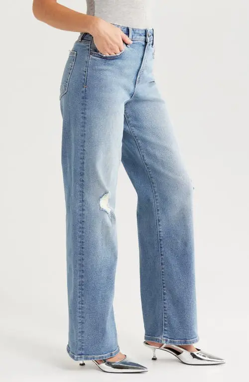 HIDDEN JEANS Distressed High-waist Straight-leg Jeans