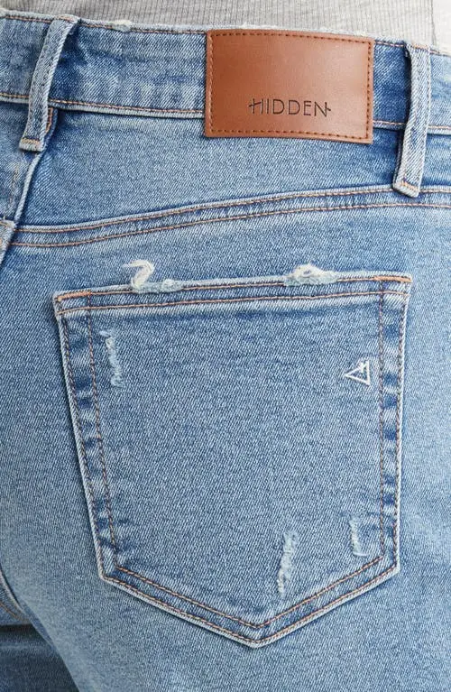 HIDDEN JEANS Distressed High-waist Straight-leg Jeans