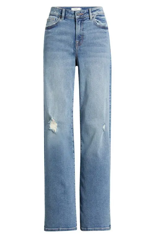 HIDDEN JEANS Distressed High-waist Straight-leg Jeans