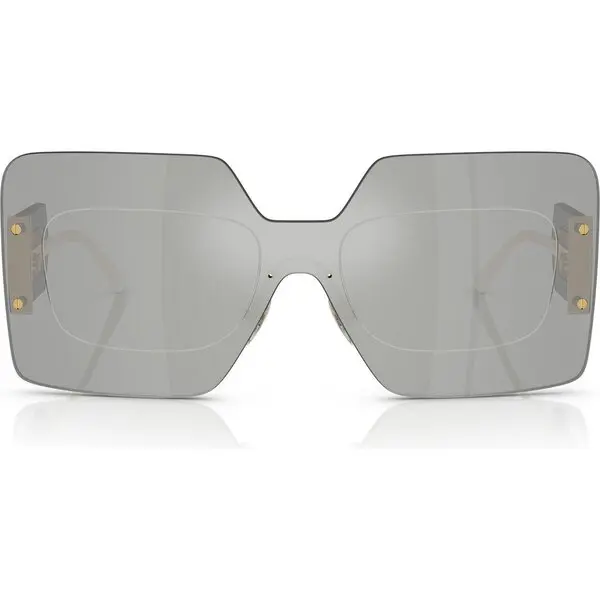 Versace 42mm Square Sunglasses - Silver Mirror