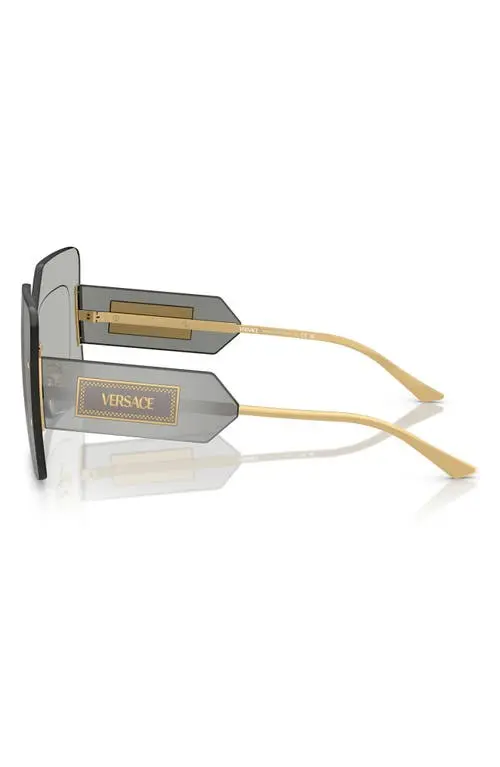Versace 42mm Square Sunglasses - Silver Mirror