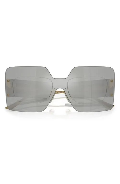 Versace 42mm Square Sunglasses - Silver Mirror