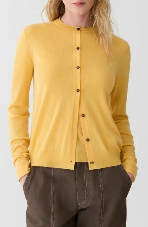Lafayette 148 New York Cashmere Crewneck Cardigan - Daisy