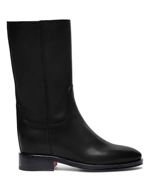 Santoni Leather Ankle Boots - Black
