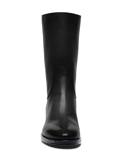 Santoni Leather Ankle Boots - Black