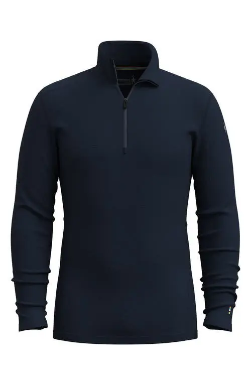 Smartwool Classic Thermal Merino Base Layer Quarter Zip Pullover - Deep Navy