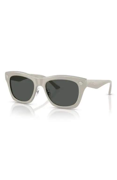 Versace 53mm Rectangular Sunglasses - Light Grey