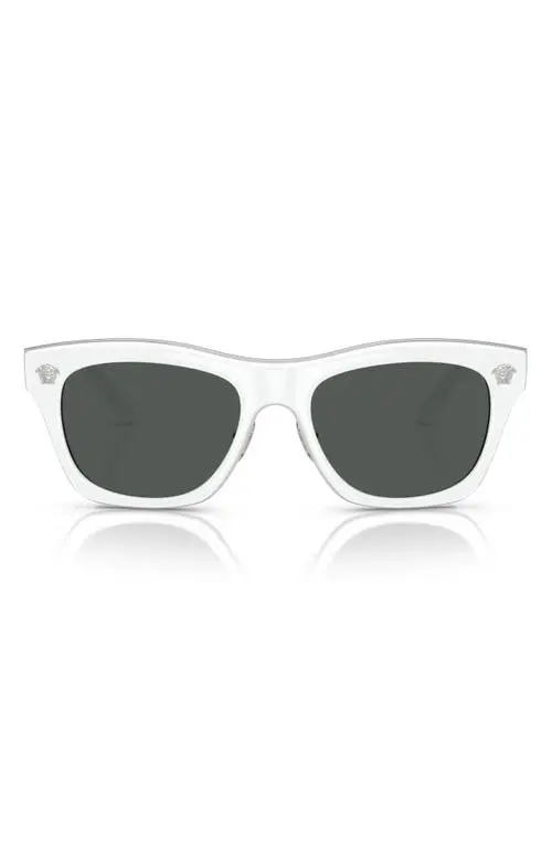Versace 53mm Rectangular Sunglasses - White