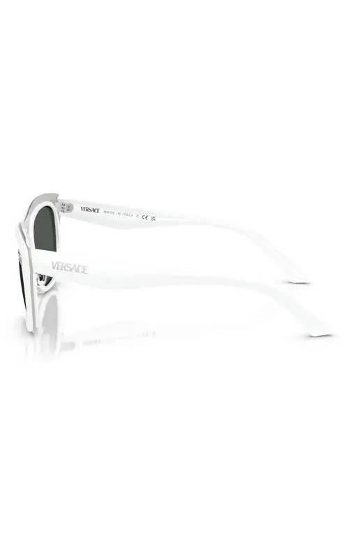 Versace 53mm Rectangular Sunglasses - White