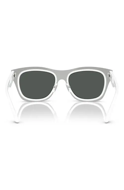 Versace 53mm Rectangular Sunglasses - White